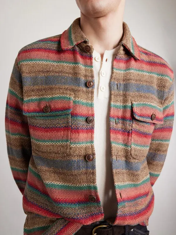 Ralph Lauren Matlock Striped Linen And Silk-blend Shirt