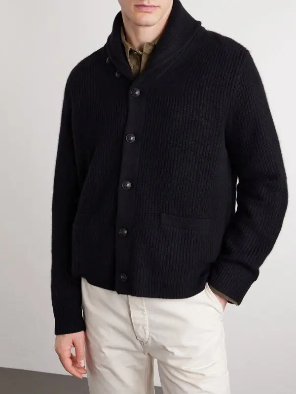 Ralph Lauren Shawl Collar Cashmere Cardigan - Black