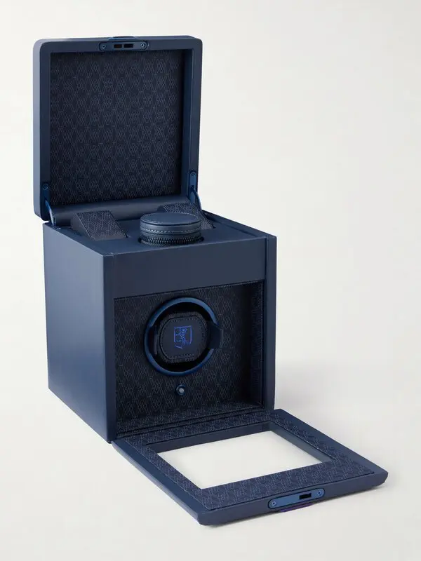 Wolf Earth Single Watch Winder With Bluetooth Rotation - Blue