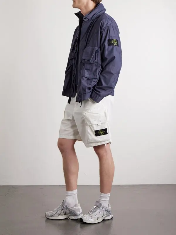 Stone Island Straight-leg Ripstop Cotton-blend Shorts