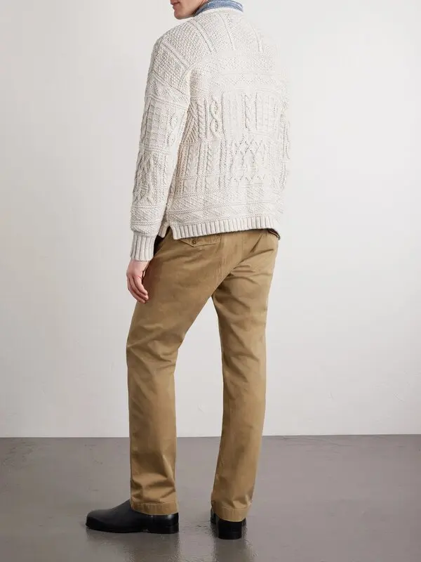 Ralph Lauren Cable-knit Cotton, Linen, And Silk-blend Sweater
