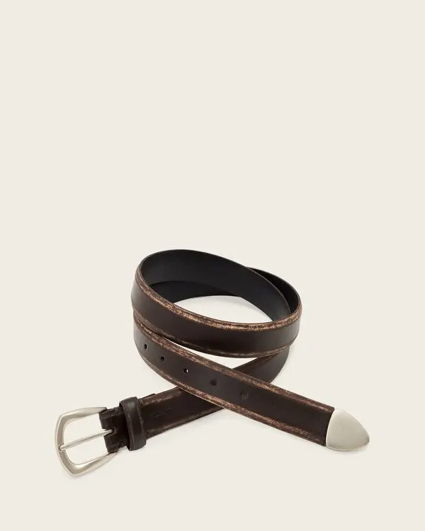 ALLSAINTS Seth Leather Belt - Brown