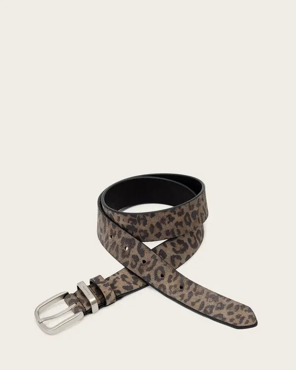 ALLSAINTS Owen Suede Belt - Tan