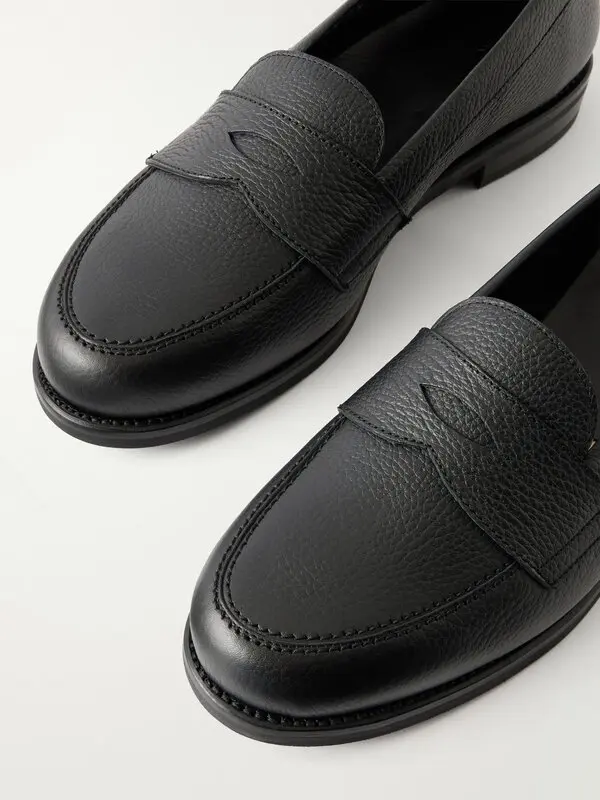 MORJAS The Ivy Suede Penny Loafers - Black