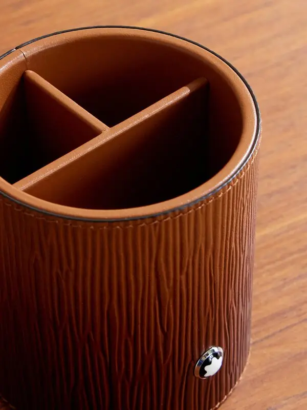 Montblanc Logo-appliquéd Textured-leather Tray