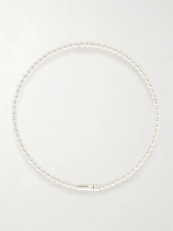 Le Gramme 53g Beaded Sterling Necklace - Silver