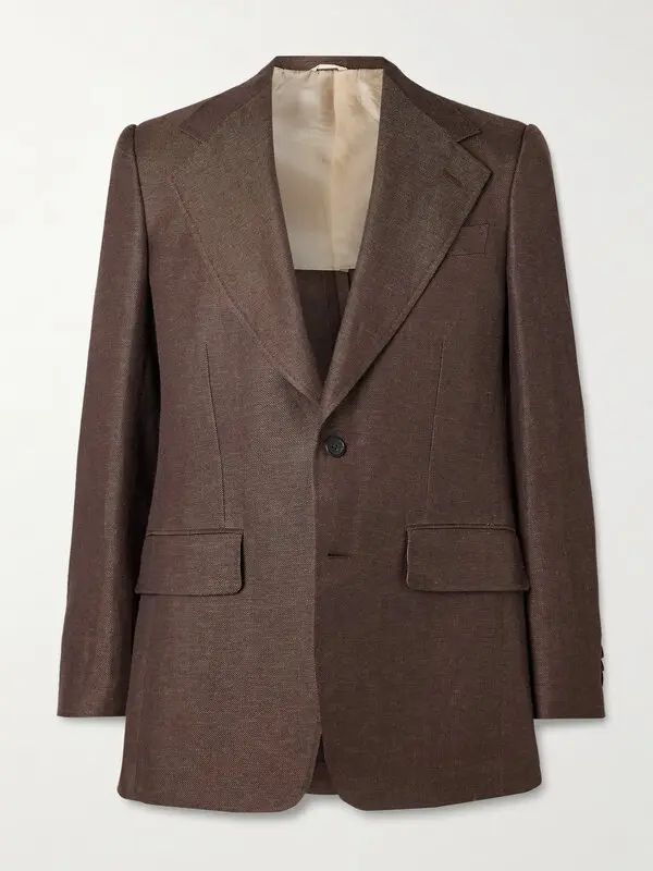 Husbands Wool And Linen-blend Twill Suit Jacket