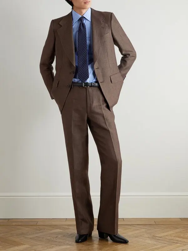 Husbands Wool And Linen-blend Twill Suit Jacket