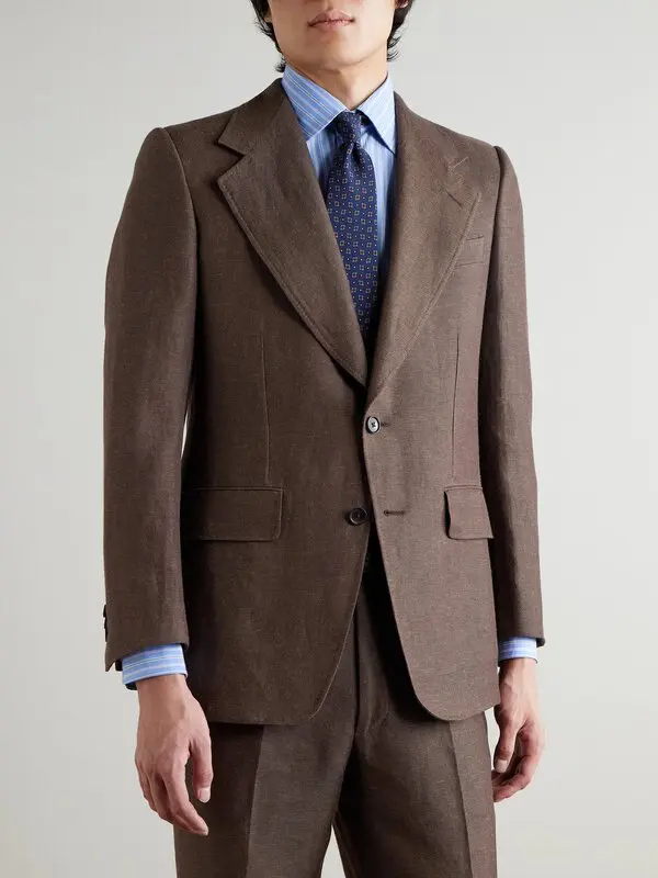 Husbands Wool And Linen-blend Twill Suit Jacket