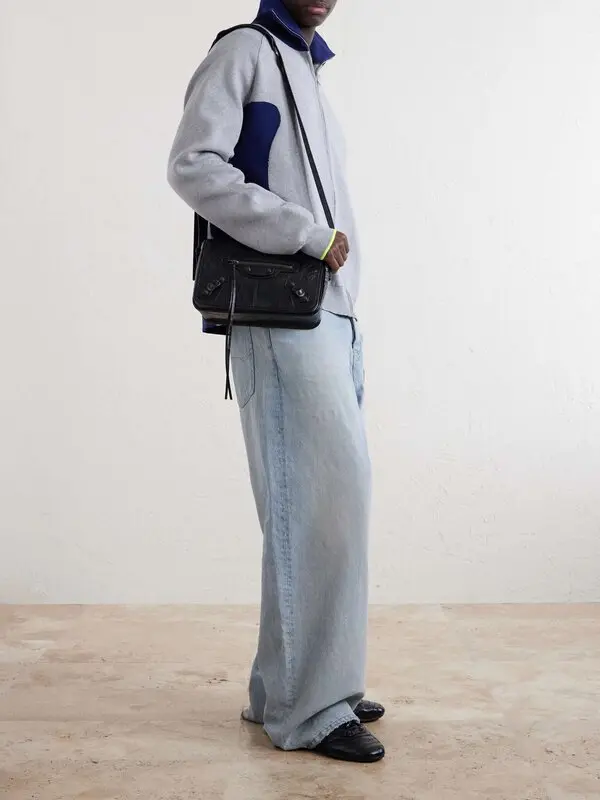 Balenciaga Le City Flap Small Arena Textured-leather Messenger Bag