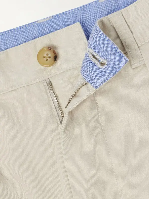 BEAMS Two-pleat Tapered Cotton-blend Twill Trousers