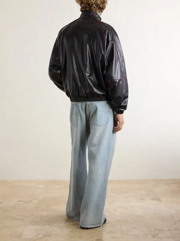 Balenciaga Logo-embossed Leather Jacket