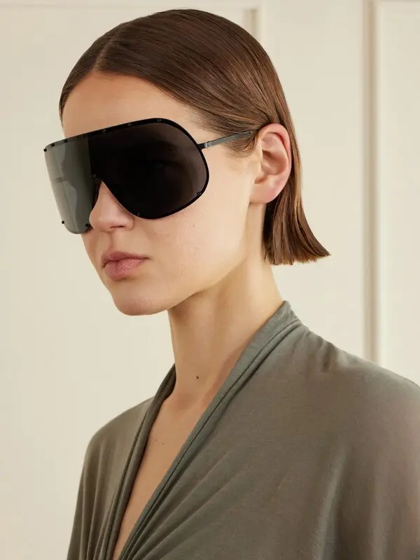 Rick Owens Shield Aviator Sunglasses - Black