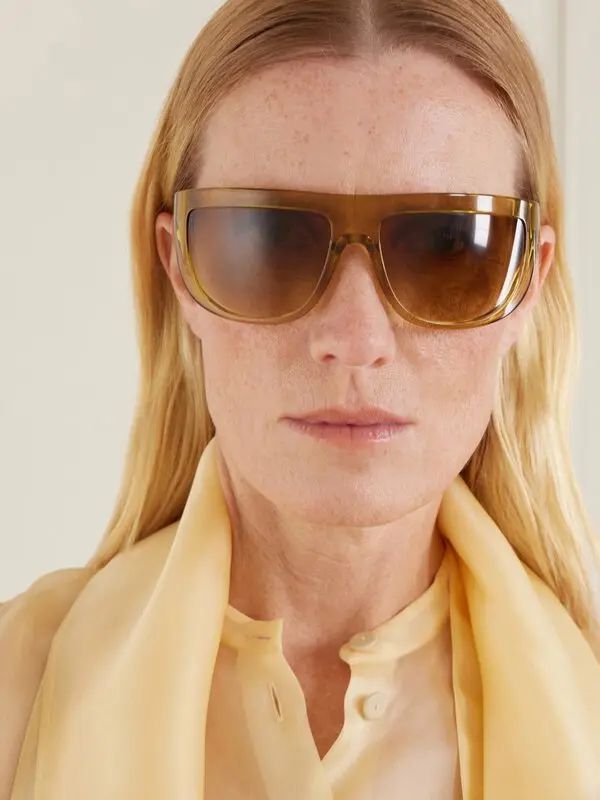 Oliver Spencer Khaite 1974c D-frame Acetate Sunglasses - Brown