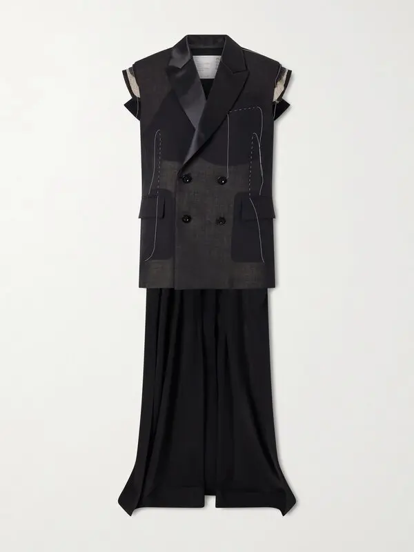 Sacai Wool Organza Vest
