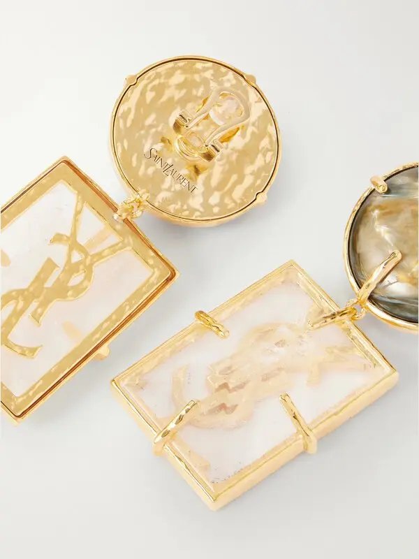 Saint Laurent Plated Drop Earrings