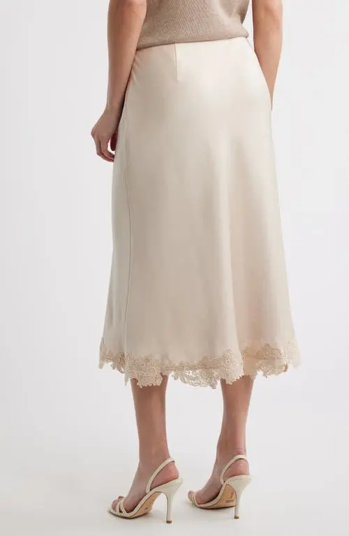 Kobi Halperin Lace Detail Satin Slip Skirt - Antique