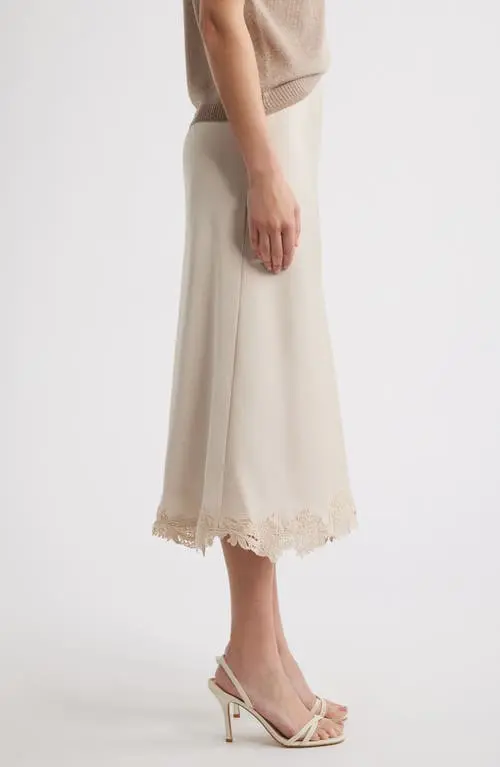 Kobi Halperin Lace Detail Satin Slip Skirt - Antique