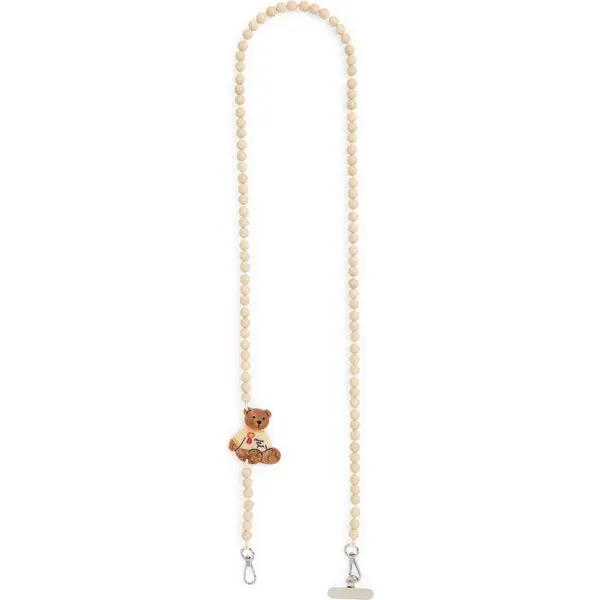 SOLAR ECLIPSE Mama Bear Beaded Crossbody Phone Strap - Cream