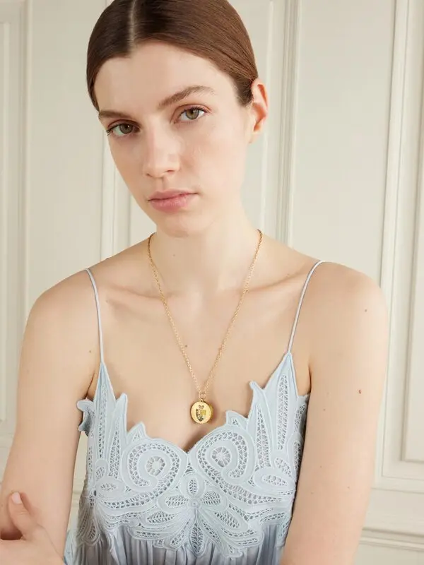 STEPHANIE WINDSOR 23-karat And Agate Locket Necklace
