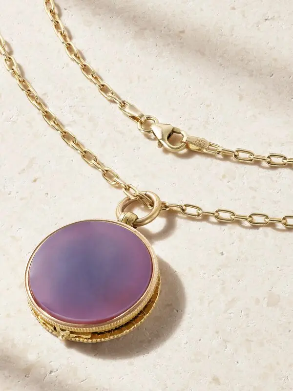 STEPHANIE WINDSOR 23-karat And Agate Locket Necklace