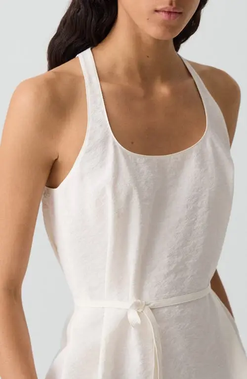 Theory Belted Sleeveless Silk-blend Top - Ivory
