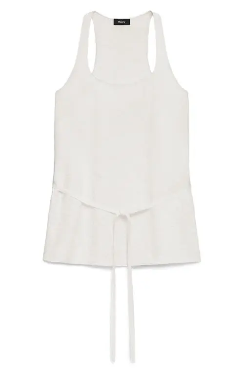 Theory Belted Sleeveless Silk-blend Top - Ivory