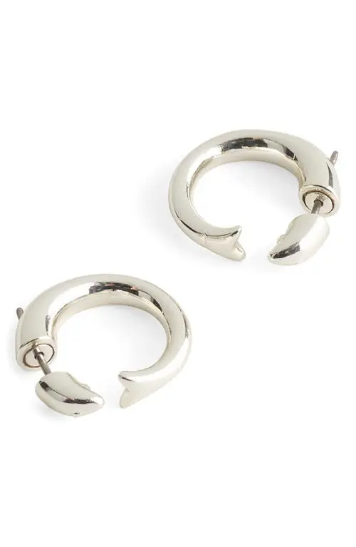 Madewell Fish Split Hoop Earrings - Warm Silver