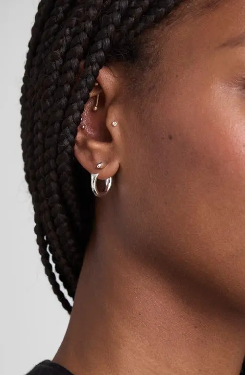 Madewell Fish Split Hoop Earrings - Warm Silver