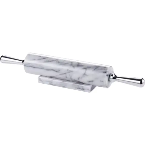 ARTIFACTS TRADING COMPANY™ Artifacts Marble Rolling Pin With Aluminum Handles - White Matte