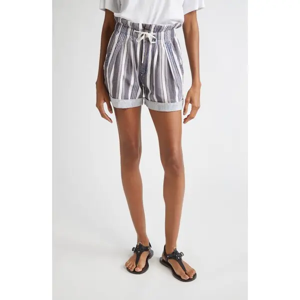 Isabel Marant Nirma Stripe Shorts - Ecru/blue