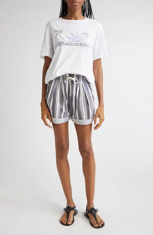 Isabel Marant Nirma Stripe Shorts - Ecru/blue