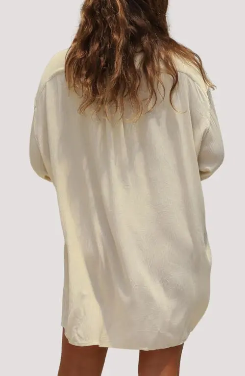 STONE FOX SWIM Mimi Relaxed Fit Button-up Cover-up Shirtdress - Summer Sand