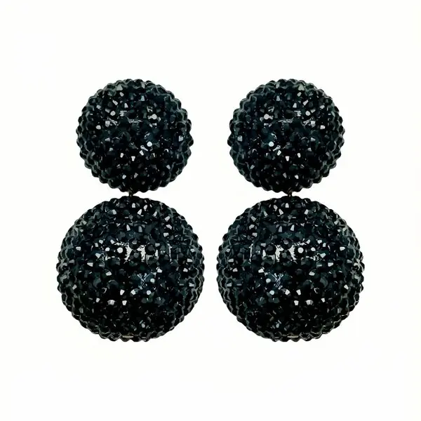 PINAR OZEVLAT Crystallised Bon Bon Earrings - Black