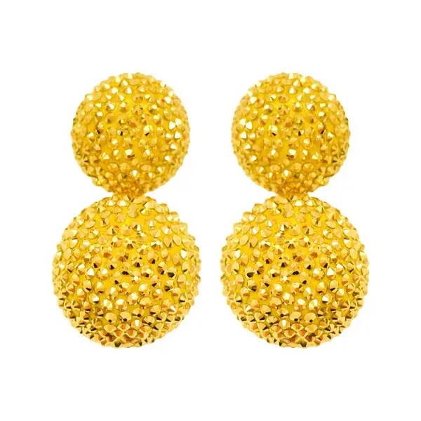 PINAR OZEVLAT Crystallised Bon Bon Earrings - Gold