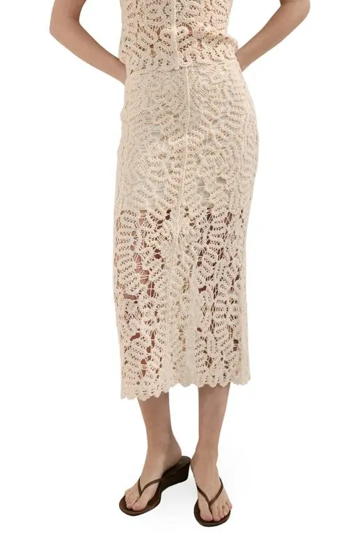 Mango Chunky Stitch Cotton-blend Skirt - Sand