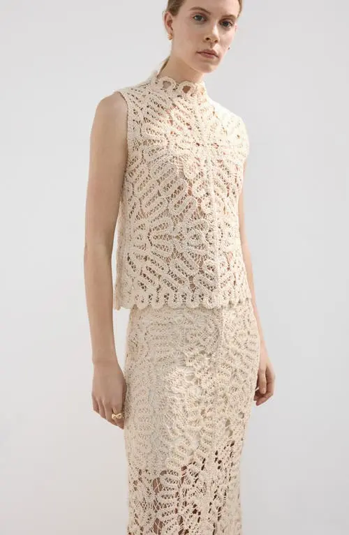 Mango Chunky Stitch Cotton-blend Skirt