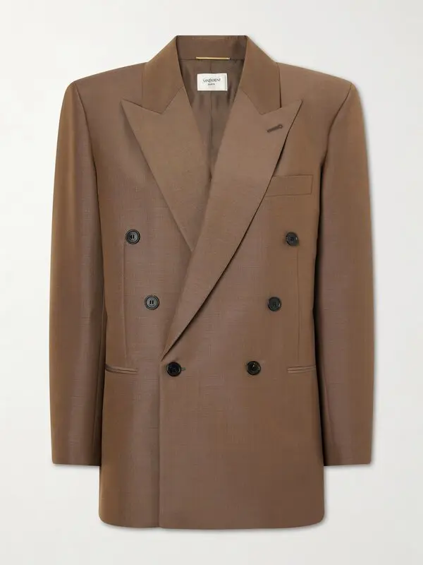 Saint Laurent Double-breasted Blazer - Brown