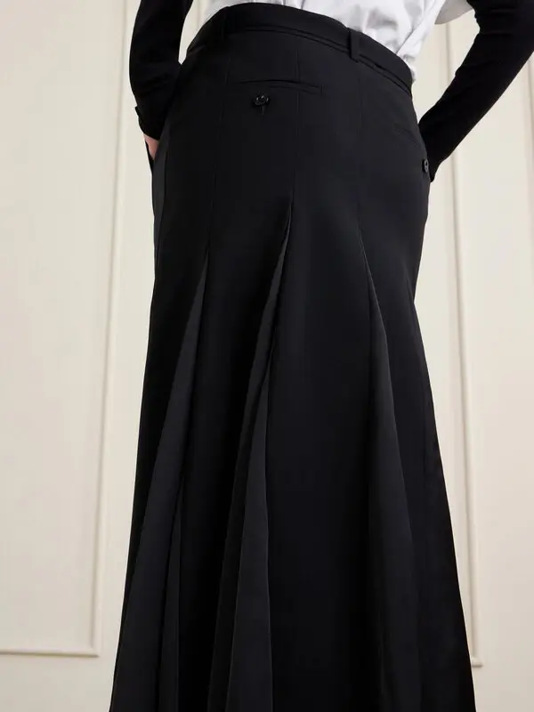 Sacai Suiting Paneled Wool Midi Skirt