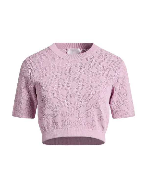 Givenchy Pointelle Knit Cropped Sweater - Pink