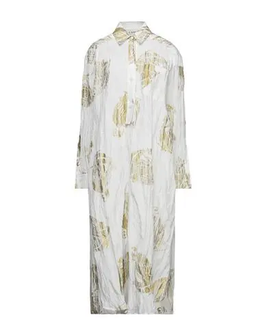 LANVIN Midi Dress In Cotton, Silk, And Metal - White