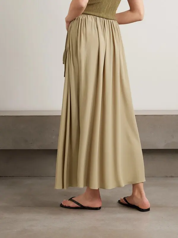 JOSEPH Tie-detailed Crepe De Chine Maxi Skirt