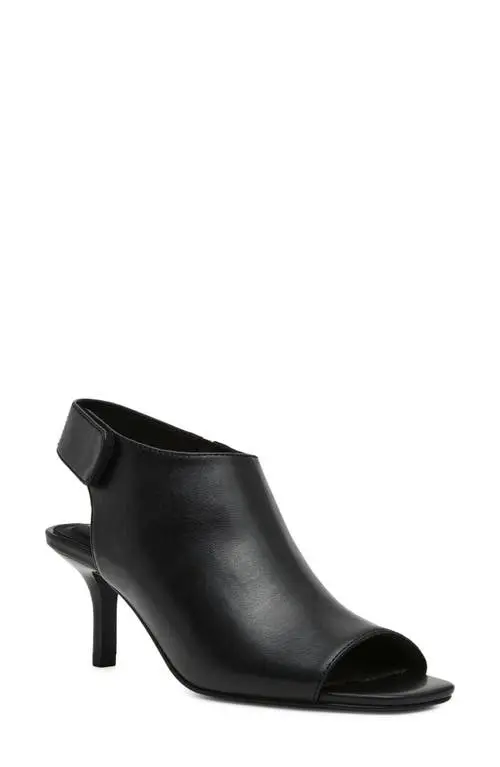 Anne Klein Ankle Strap Sandal - Black Smooth