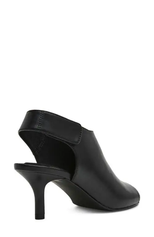 Anne Klein Ankle Strap Sandal - Black Smooth