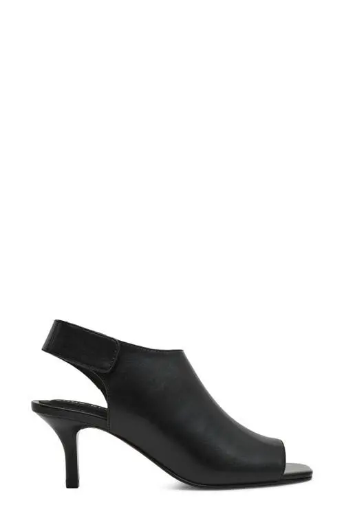 Anne Klein Ankle Strap Sandal - Black Smooth