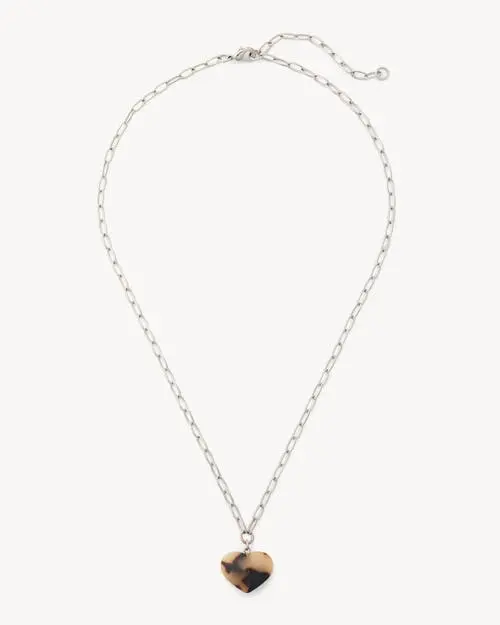 MACHETE Mini Heart Pendant Necklace - Blonde Tortoise
