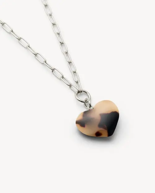 MACHETE Mini Heart Pendant Necklace - Blonde Tortoise