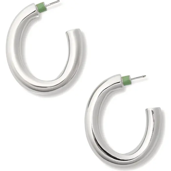 MACHETE 1.5" Oval Hoop Earrings - Silver