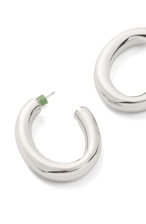MACHETE 1.5" Oval Hoop Earrings - Silver