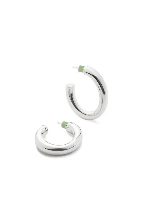 MACHETE 1.5" Oval Hoop Earrings - Silver